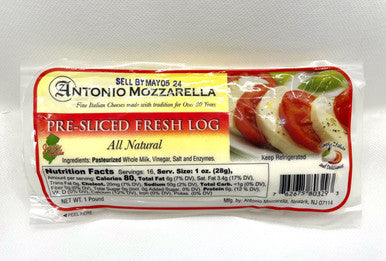 Antonio Fresh Mozzarella Log Sliced 1lb – THE BBQ STORE PR